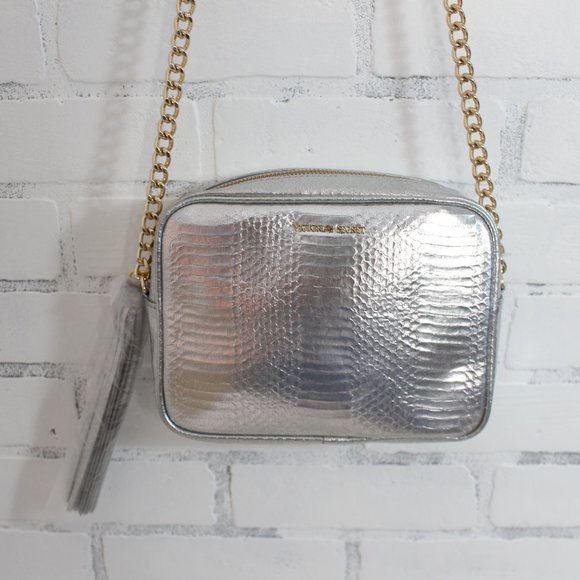 Victoria's Secret | Bags | Victorias Secret Silver Cross Body Bag ...